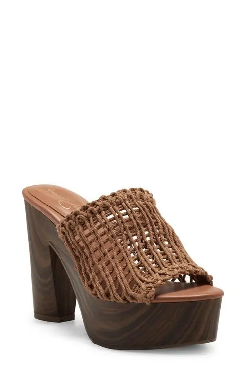 Jessica Simpson Shelbie Platform Slide Sandal - Ginger Cookie