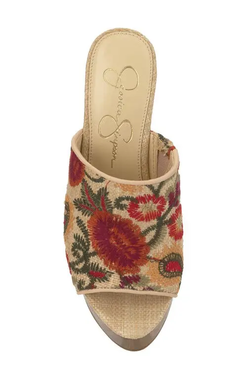Jessica Simpson Shelbie Platform Slide Sandal - Ivory