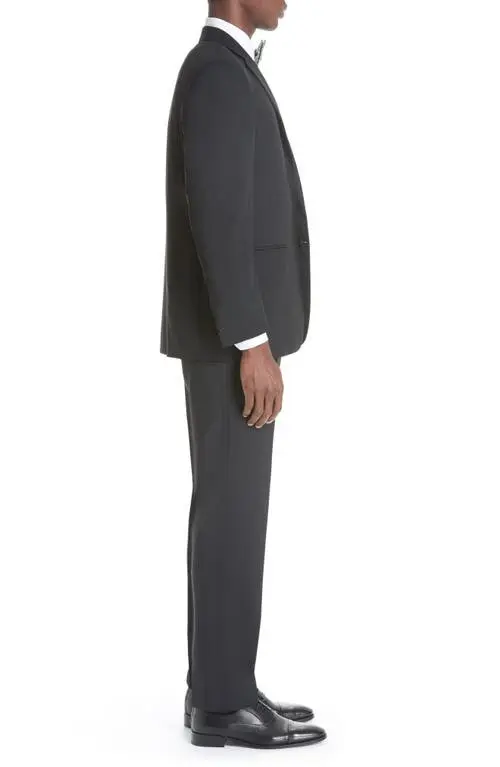 Canali Classic Fit Wool & Mohair Tuxedo - Black