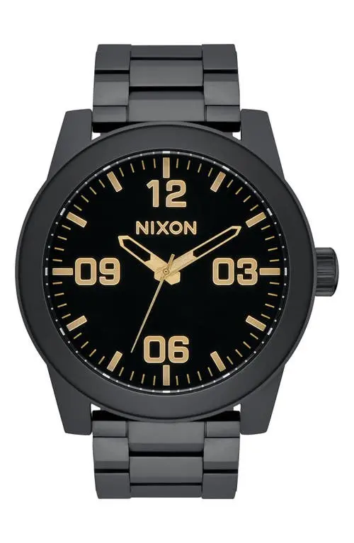 Nixon The Corporal Bracelet Watch - Black/gold/black