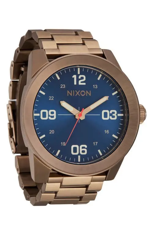 Nixon The Corporal Bracelet Watch - Desert Gold / Arles Blue