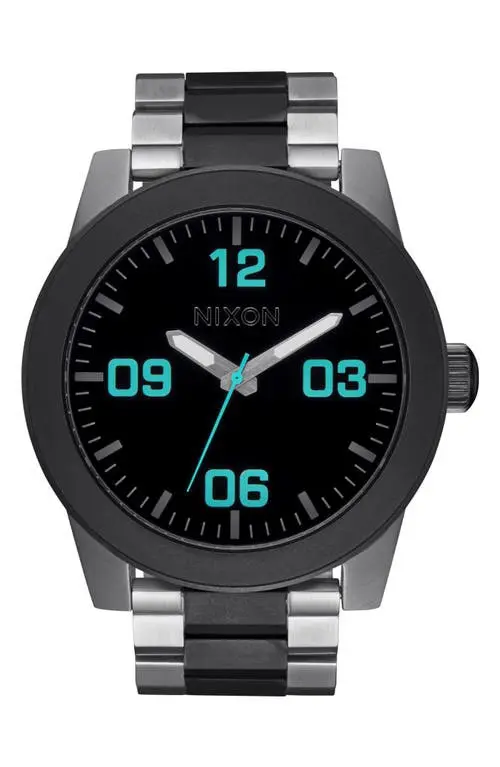 Nixon The Corporal Bracelet Watch - Silver/gunmetal