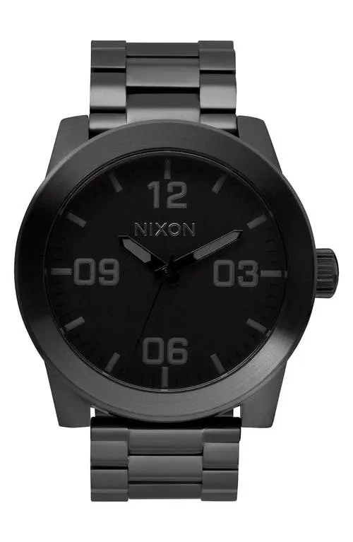 Nixon The Corporal Bracelet Watch - Super Black/black Top