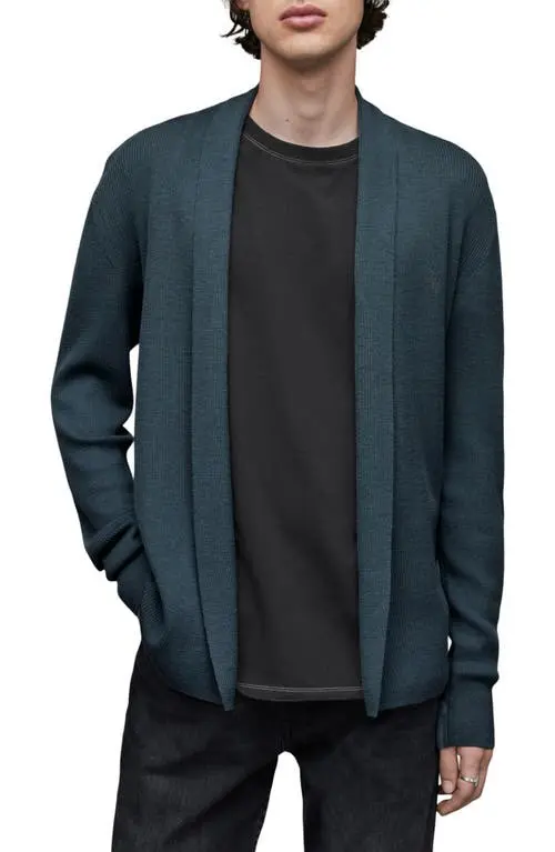 ALLSAINTS Mode Slim Fit Merino Wool Cardigan - Shadow Blue
