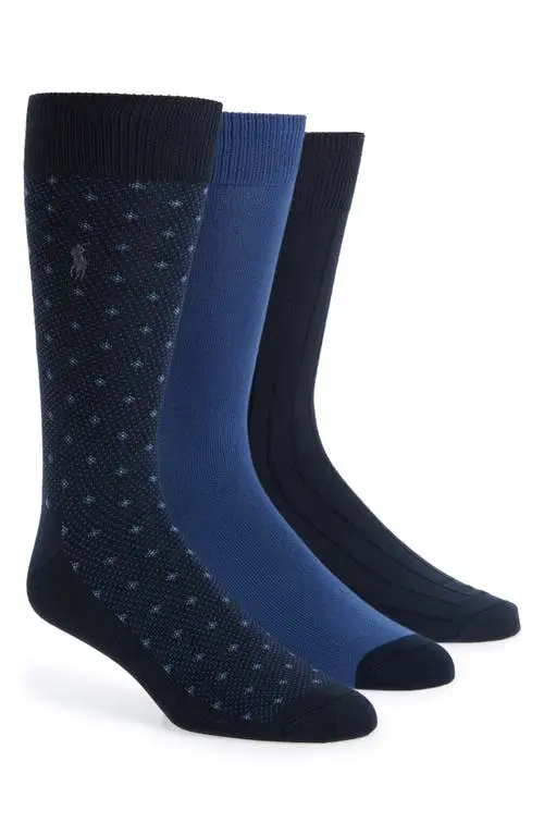 Polo Ralph Lauren Assorted 3-pack Dress Socks - Navy