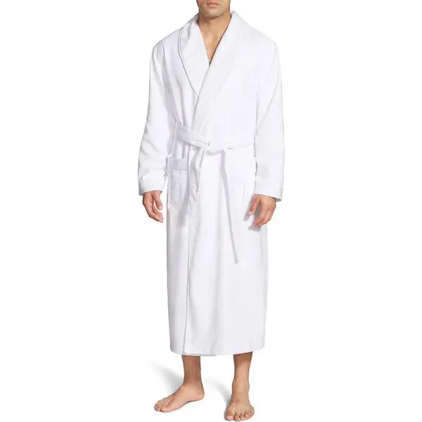 Majestic International Fleece Lined Robe - White