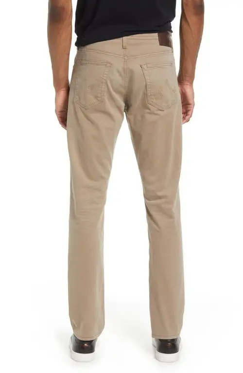 Ag Slim Straight Stretch Sateen Pants - Stone Barrack