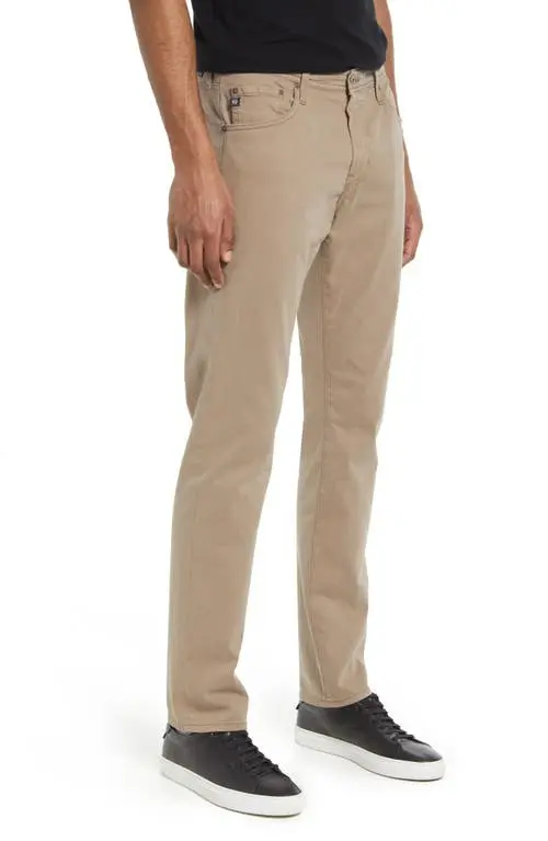 Ag Slim Straight Stretch Sateen Pants - Stone Barrack