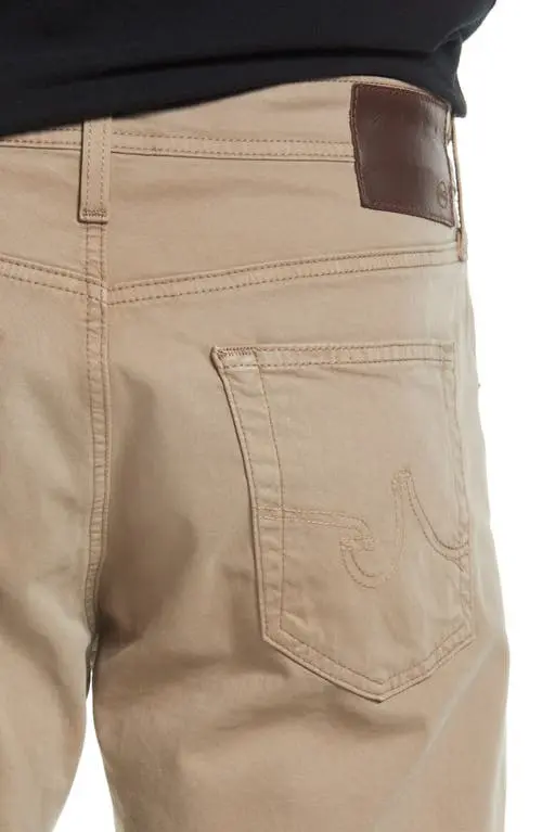 Ag Slim Straight Stretch Sateen Pants - Stone Barrack