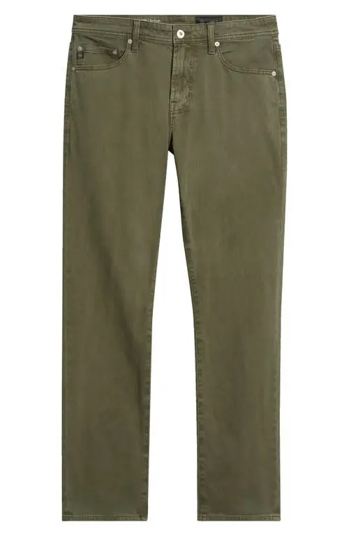 Ag Slim Straight Stretch Sateen Pants - Sulfur Fern Springs