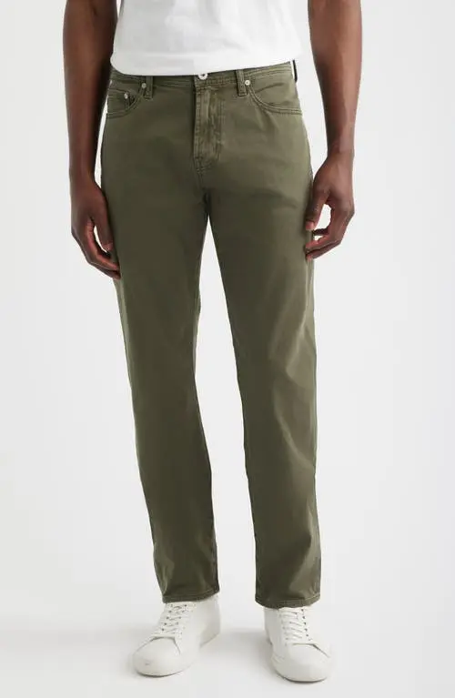 Ag Slim Straight Stretch Sateen Pants - Sulfur Fern Springs
