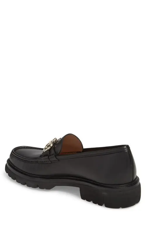 FERRAGAMO Bleecker Reversible Bit Lugged Loafer - Nero Leather