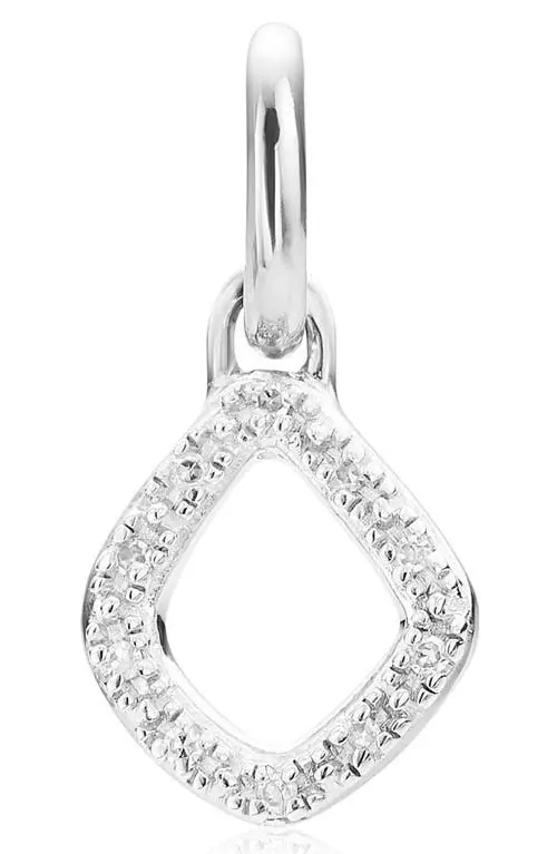 Monica Vinader Riva Mini Kite Diamond Pavé Pendant Charm - Silver