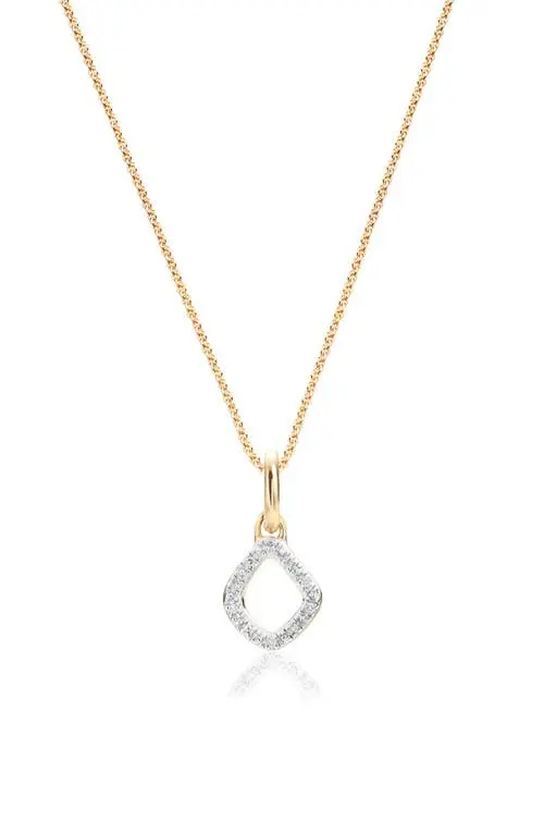Monica Vinader Riva Mini Kite Diamond Pavé Pendant Charm - Yellow Gold/diamond