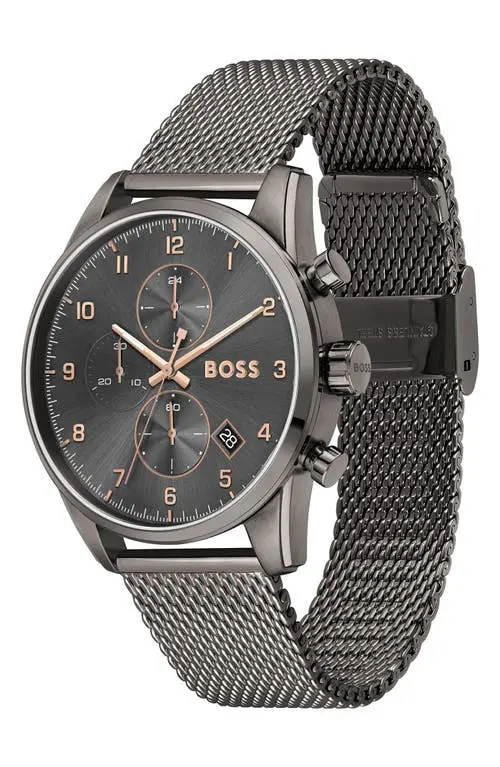 BOSS Skymaster Chronograph Mesh Strap Watch