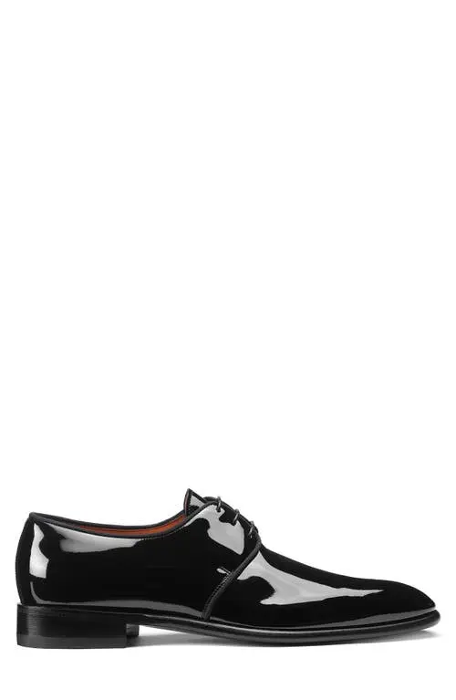 Santoni Isogram Plain Toe Derby - Black