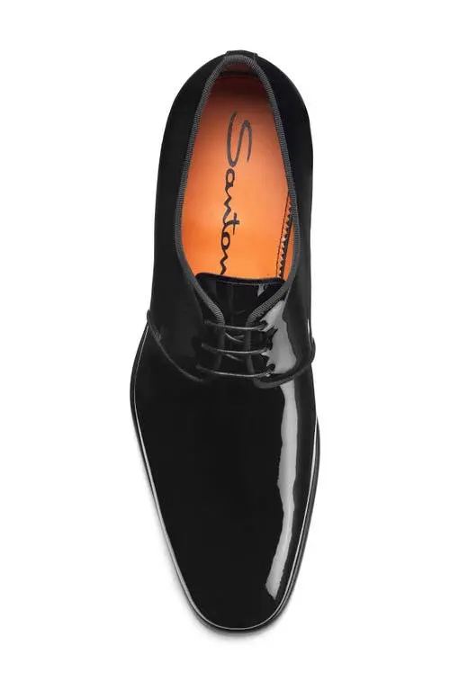 Santoni Isogram Plain Toe Derby - Black