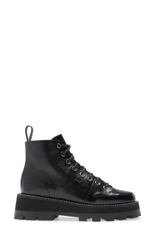 JIMMY CHOO Colby Crystal Welt Platform Lace Up Boot