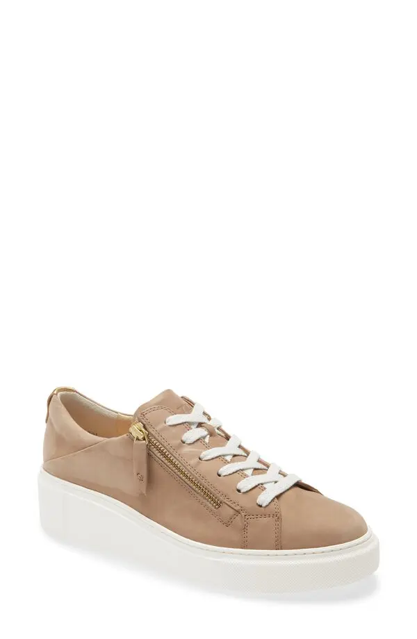 Paul Green Demi Platform Sneaker In Alpaca Nubuk Suede 30% Off