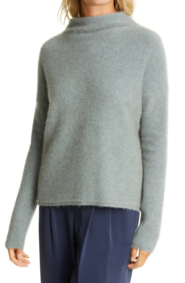 Vince Funnel Neck Boiled Cashmere Pullover