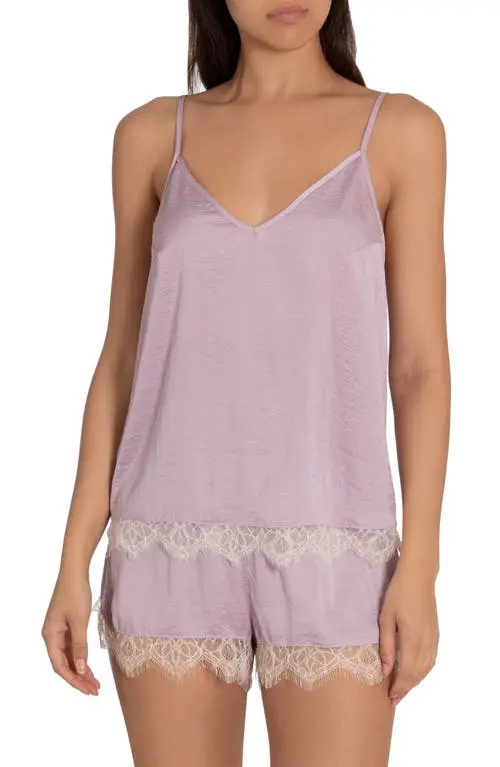 MIDNIGHT BAKERY Lydia Hammered Satin Shorts Pajamas - Lilac
