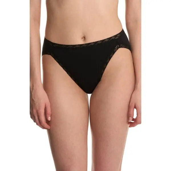 Natori Bliss Cotton French Cut Briefs - Black