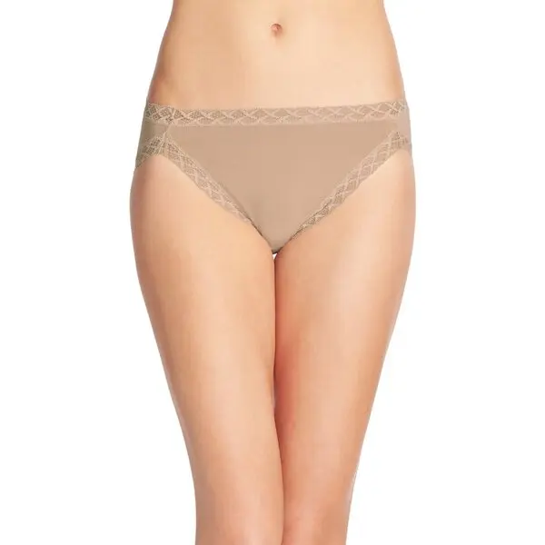 Natori Bliss Cotton French Cut Briefs - Cafe