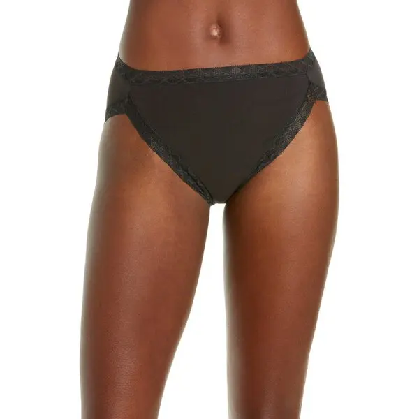 Natori Bliss Cotton French Cut Briefs - Coal