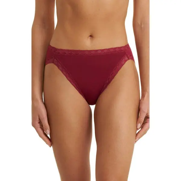 Natori Bliss Cotton French Cut Briefs - Deep Rouge