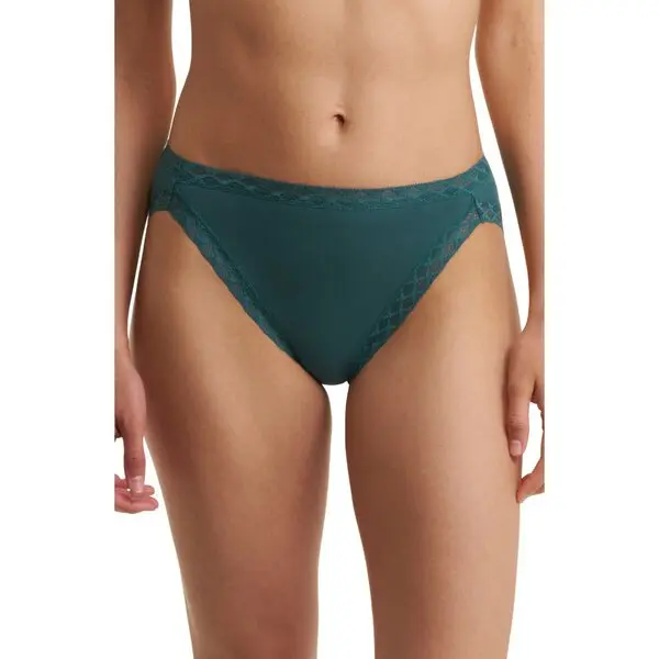 Natori Bliss Cotton French Cut Briefs - Emerald Blue