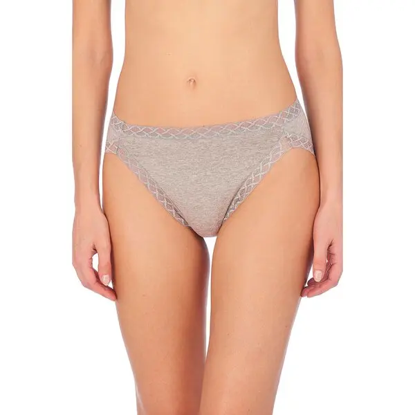 Natori Bliss Cotton French Cut Briefs - Light Heather Grey