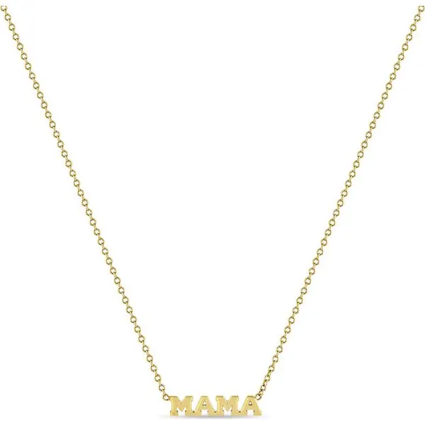 Zoe Chicco 14k Gold Mama Pendant Necklace - 14k Yellow Gold