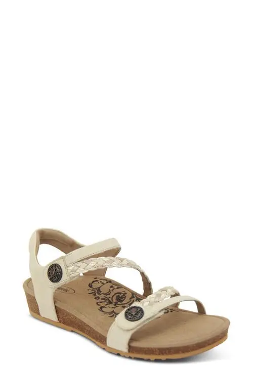 AETREX Jillian Braided Leather Strap Sandal