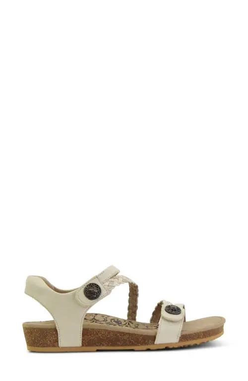 AETREX Jillian Braided Leather Strap Sandal
