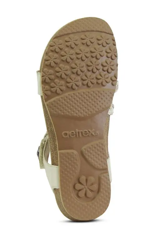 AETREX Jillian Braided Leather Strap Sandal