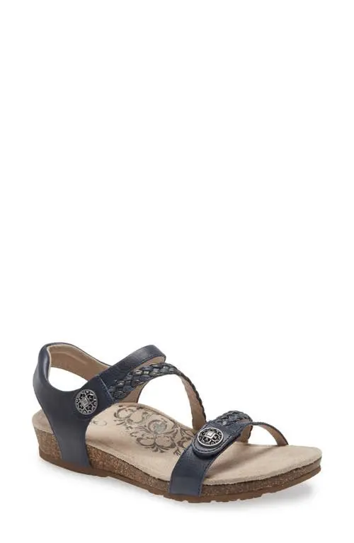 AETREX Jillian Braided Leather Strap Sandal