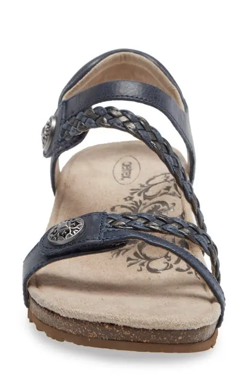 AETREX Jillian Braided Leather Strap Sandal