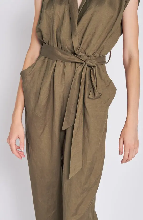 EN SAISON Tie Waist Jumpsuit