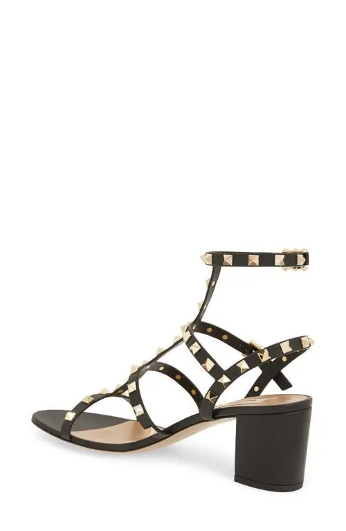 Valentino Garavani Rockstud Block Heel Sandal - Nero