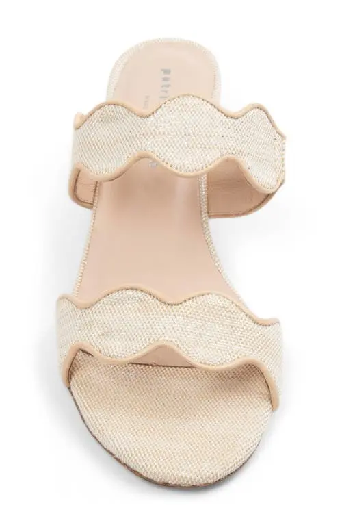 PATRICIA GREEN Palm Beach Scalloped Slides - Natural Linen