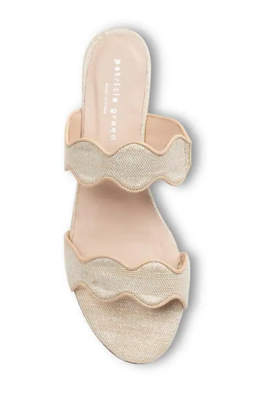 PATRICIA GREEN Palm Beach Scalloped Slides - Natural Linen