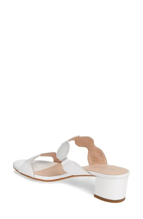 PATRICIA GREEN Palm Beach Scalloped Slide Sandals - White Leather