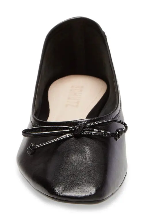 Schutz Arissa Square Toe Ballet Flat - Black Croc