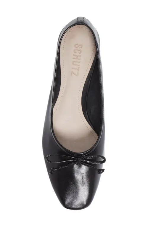 Schutz Arissa Square Toe Ballet Flat - Black Croc