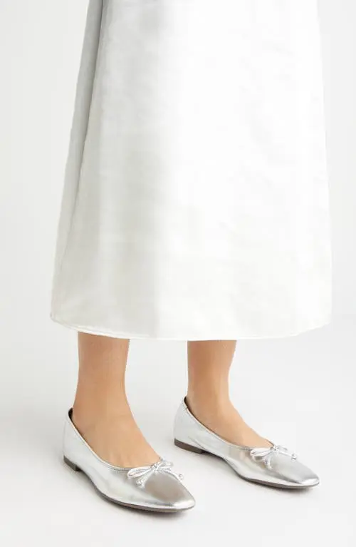 Schutz Arissa Square Toe Ballet Flat - Prata