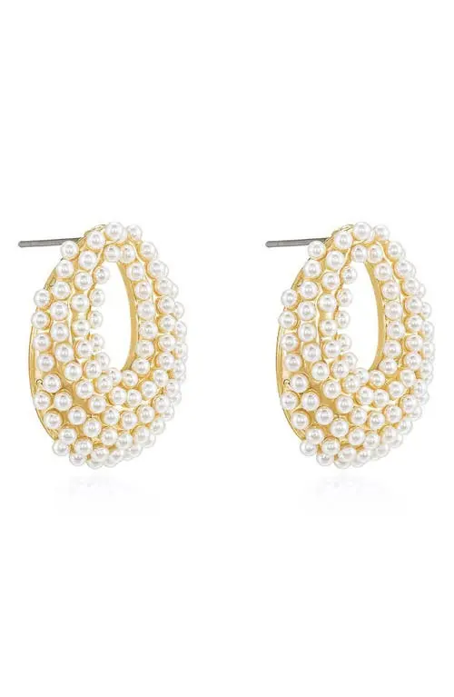 Ettika Imitation Pearl Drop Earrings