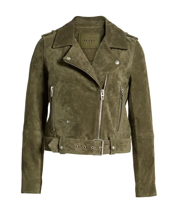 Blanknyc Suede Moto Jacket - Herb