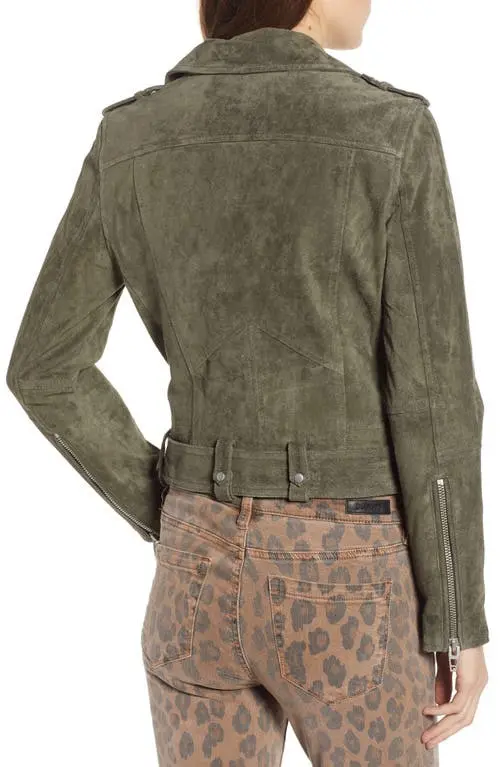 Blanknyc Suede Moto Jacket - Herb
