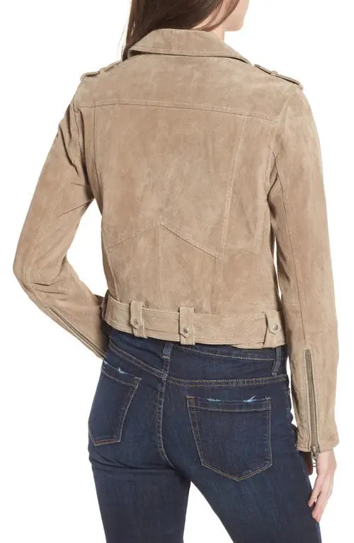 Blanknyc Suede Moto Jacket - Sand Stoner