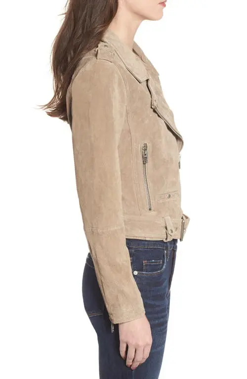 Blanknyc Suede Moto Jacket - Sand Stoner